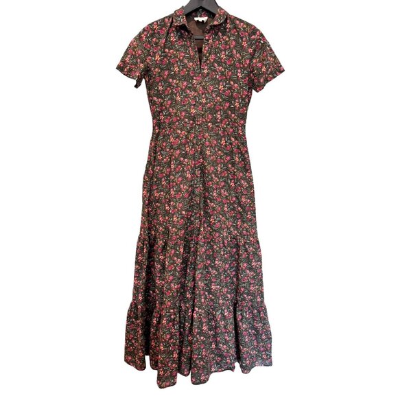Sezane | Dresses | Sezane Rue Saintfiacre Floral Pattern Dress 0 Cotton ...